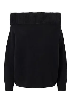 Loulou De Saison Sibyl Cashmere-blend Off-the-shoulder Sweater - Black