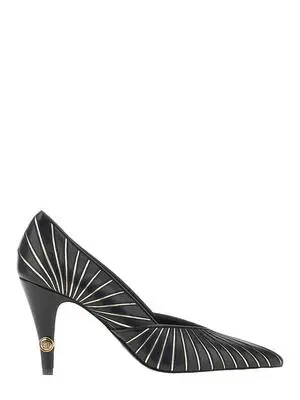 Versace Nappa Leather Pumps With Medusa Detail - Black