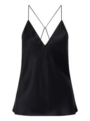 NILI LOTAN Emile Silk-satin Cami - Black