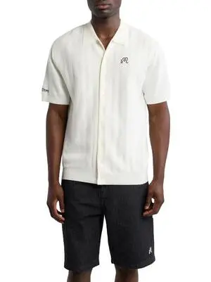 MALBON Crosscut Knit Polo - Ivory