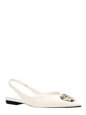 KNEETOES Valentina Slingback Flat - White