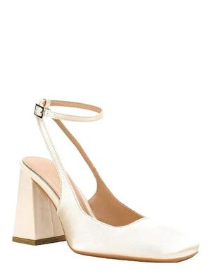 KNEETOES Madison Ivory Block Heels - Beige