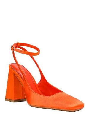 KNEETOES Madison Ivory Block Heels - Orange