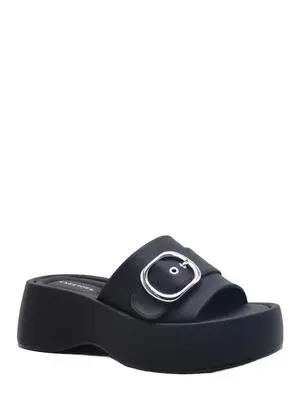 KNEETOES Bexley Platform Slip-ons With Buckle Detail - Black