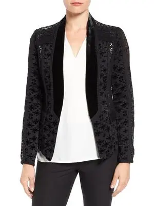 Kobi Halperin Pippa' Velvet & Lace Jacket - Black