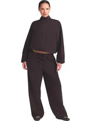 SKIMS Oversized Stretch Nylon Pants - Dark Roast