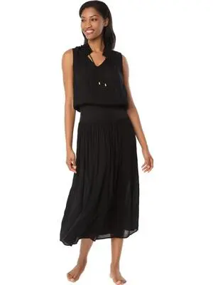 Helen Jon Sleeveless Smocked Dress - Black