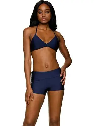 Helen Jon Fold-over Swim Shorts - Navy