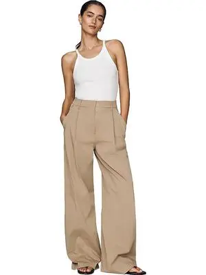 BAYSE Scout Pleated Wide-leg Trousers Pants - Dune