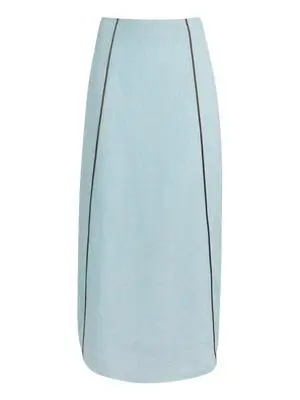 Lug Von Siga Linen Mila Midi Skirt - Blue