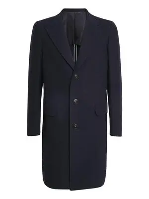 Canali Wool Overcoat - Navy