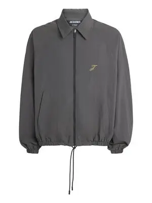 Jacquemus Embroidered Initial Windbreaker Jacket - Grey