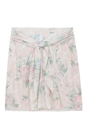 Zadig&Voltaire Joji Floral Print Wrap Skirt - Mastic