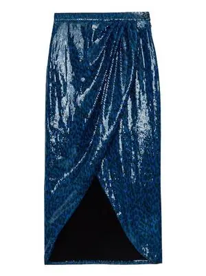ZADIG&VOLTAIRE Jamelia Sequined Leopard Print Wrap Skirt
