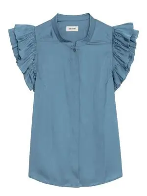 Zadig&Voltaire Tiza Satin Top Bluestone