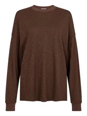 Serena Bute Cotton Long Sleeve T-Shirt Brown