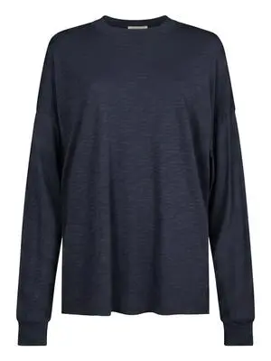Serena Bute Cotton Long Sleeve T-Shirt Navy
