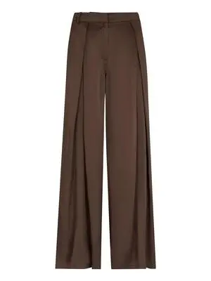Serena Bute Cross Pleat Wide Leg Trousers - Ecru