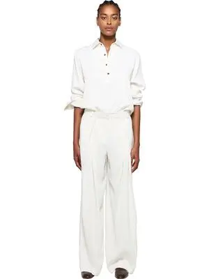Serena Bute Cross Pleat Wide Leg Trousers - Brown