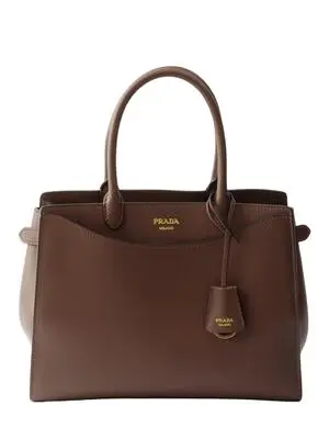 Prada Prelude Large Leather Handbag - Brown