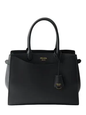 Prada Prelude Large Leather Handbag - Black
