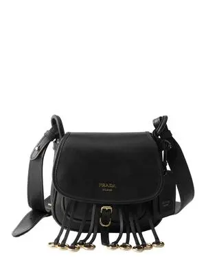 Prada Prada Corsaire Aged Leather Mini Shoulder Bag Black