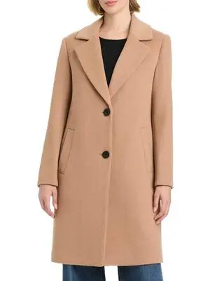 Vince Camuto Boyfriend Longline Coat - Camel