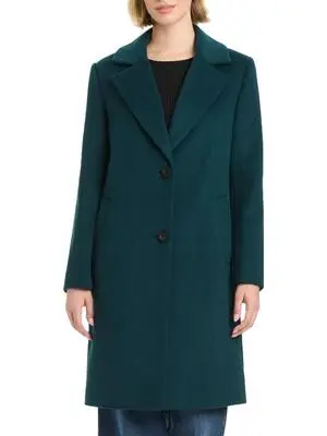 Vince Camuto Boyfriend Longline Coat - Deep Emerald