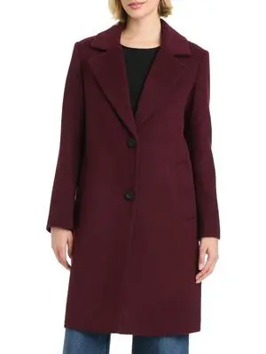 Vince Camuto Boyfriend Longline Coat - Garnet