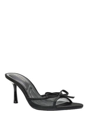 KNEETOES Reese Kitten Heel Mules With Bow Detailing - Black