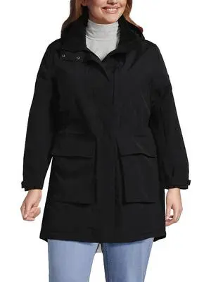 LANDS' END Plus Size Squall Waterproof Insulated Parka Black