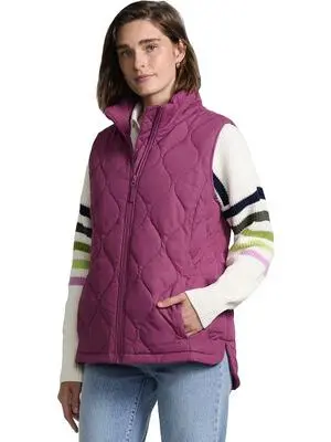 LANDS' END Featherfree Insulated Quilted Vest - Light Raspberry