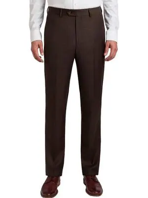 Santorelli Roma2 Super 130's Bi-stretch Wool Trousers Brown