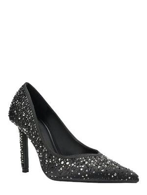 KNEETOES Melani Pump Crystal Embellished Stiletto Heel - Black