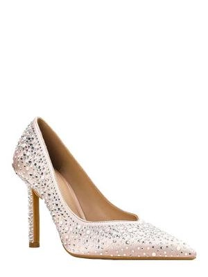 KNEETOES Melani Pump Crystal Embellished Stiletto Heel - Silver