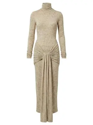 LOLAM Lolam "Sculptural Drape" Maxi Dress