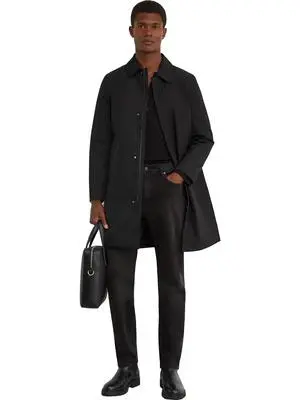 REISS Lawlen Technical Long Zip-through Jacket - Black