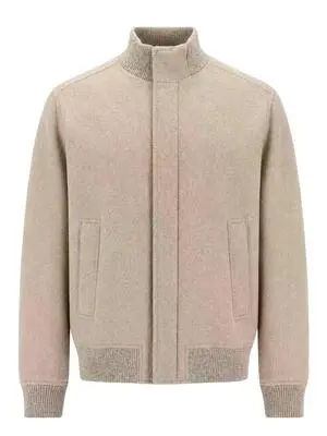 Paul & Shark Ribbed-trim Cashmere Bomber Jacket - Neutrals