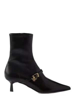 Prada Stretch Nappa Leather Ankle Booties - Black
