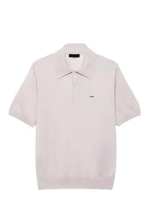 Prada Superfine Wool Polo Shirt White