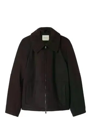 RETORI Wool Jacket With Detachable Ribbed Collar - Brown