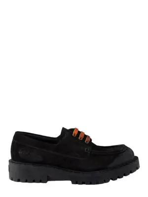 Prada Prada Waxed Suede Lace-Up Shoes Black