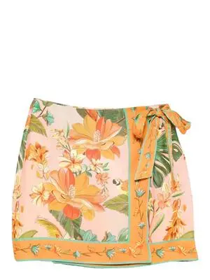 Farm Rio Multicolor Birds Mini Skirt - Pink