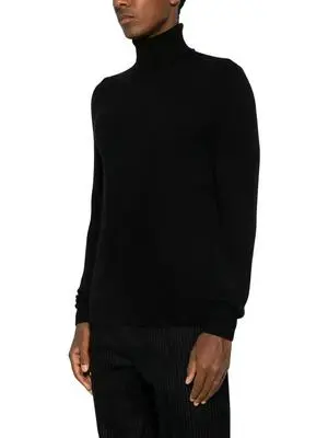 Malo Roll Neck Knitted Jumper - Black
