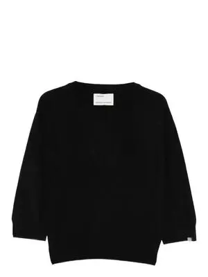 Extreme Cashmere Pearl V-neck Sweater - Black