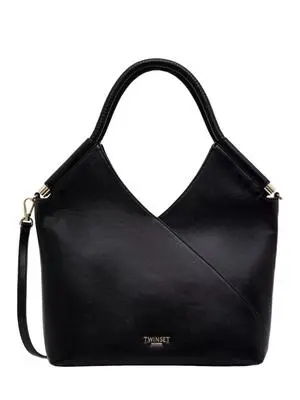TWINSET Logo Plaque Wrap Tote Bag - Black