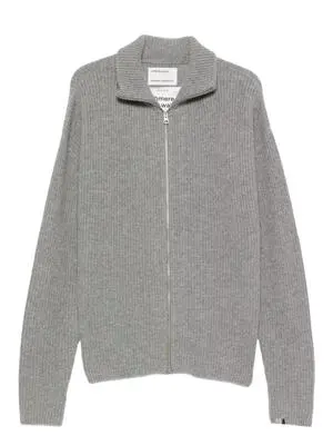 Extreme Cashmere Xtra Yours Ribbed-knit Zip-up Cardigan - Grey