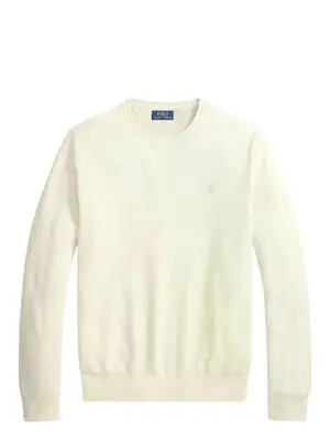 POLO RALPH LAUREN Polo Ralph Lauren Mesh-Knit Crewneck Sweater With Embroidered Pony