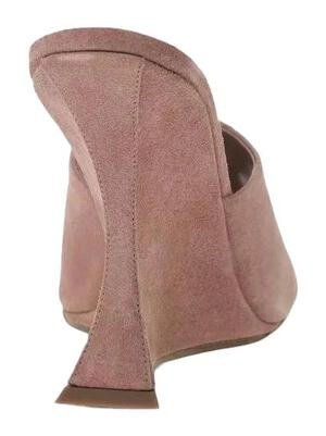 Paris Texas Paris Texas Nina Wedge Mules In Suede Pink