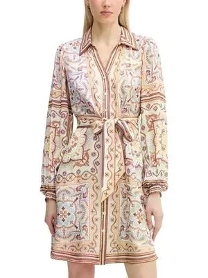 Hale Bob Arlo Paisley-print Belted Mini Dress - Neutrals